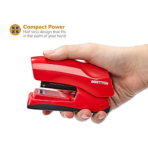 Bostitch Office Heavy Duty 40 Sheet Stapler with 1250 Staples & Claw Remover, Small Stapler Size, Fits into The Palm of Your Hand, Value Pack, Red (B175-RED-VP)