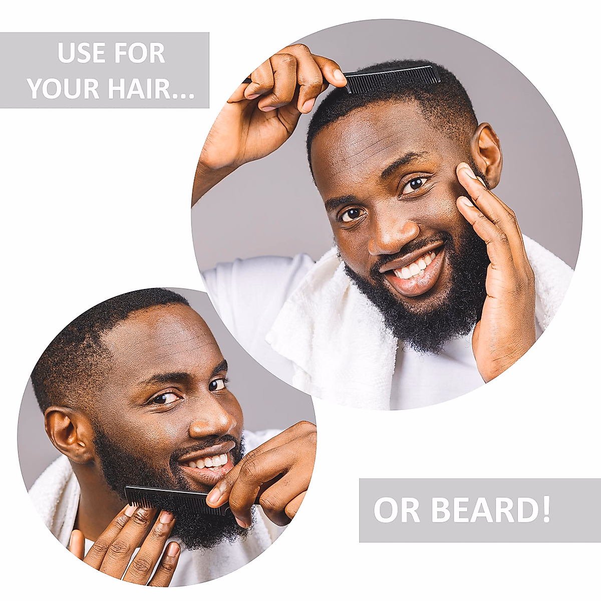 Expressions 12pc Styling Combs, Hair Comb Set for All Hair Types, Professional Barber Supplies, Durable Material, Gentle on Hair