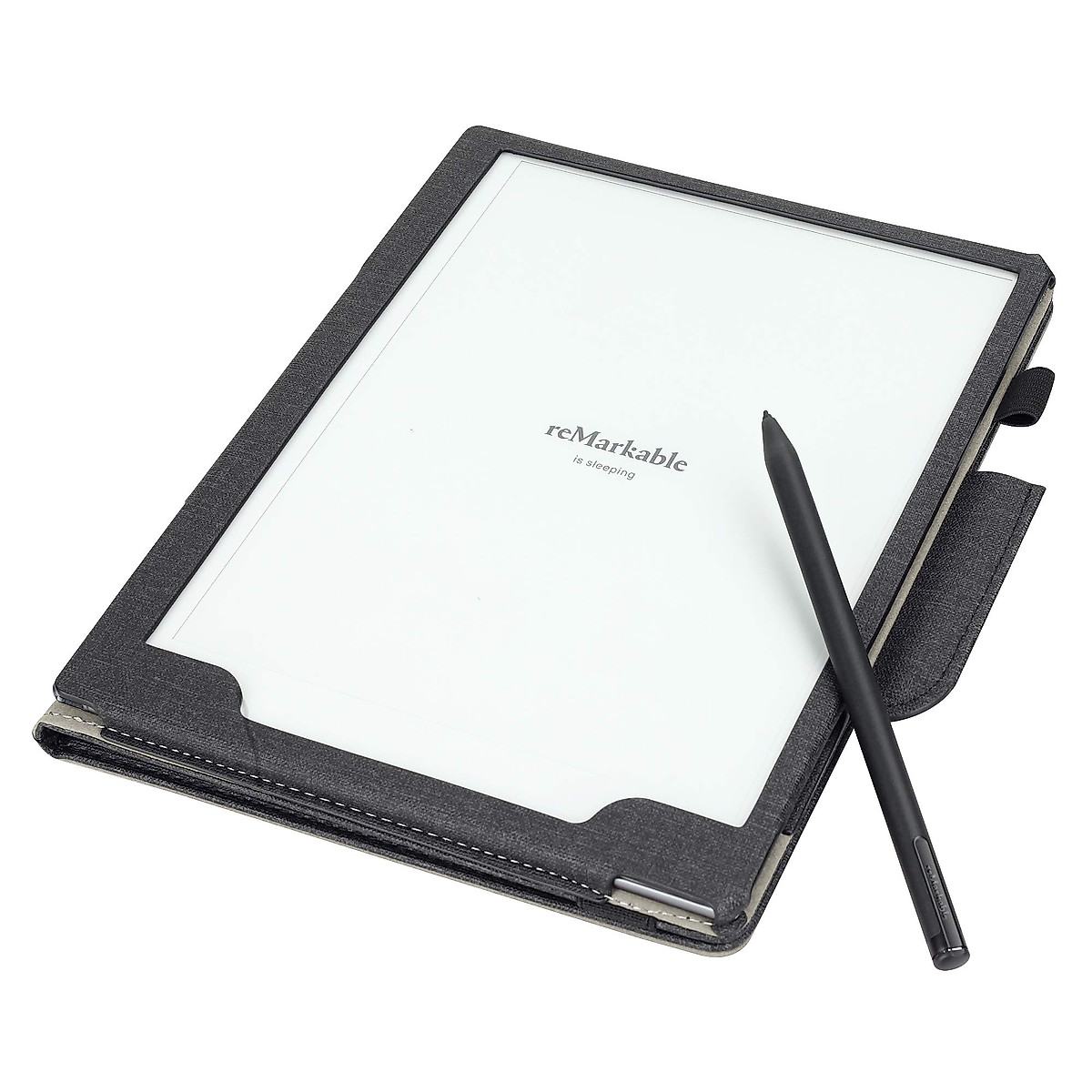 KuRoKo Book Folio Case Cover with Hand Strap and Pen Holder for Remarkable 2 10.3 Inch Digital Paper 2020 Released-Black