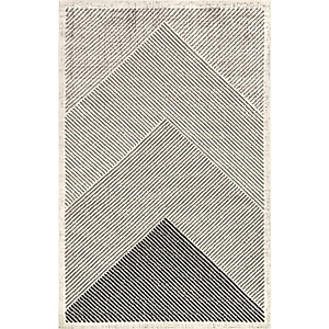 nuLOOM 12' x 15' Indoor Performance Area Rug, Stain-Resistnat, Pet and Kid Friendly, Durable, High-Traffic, Charline Grey/Ivory