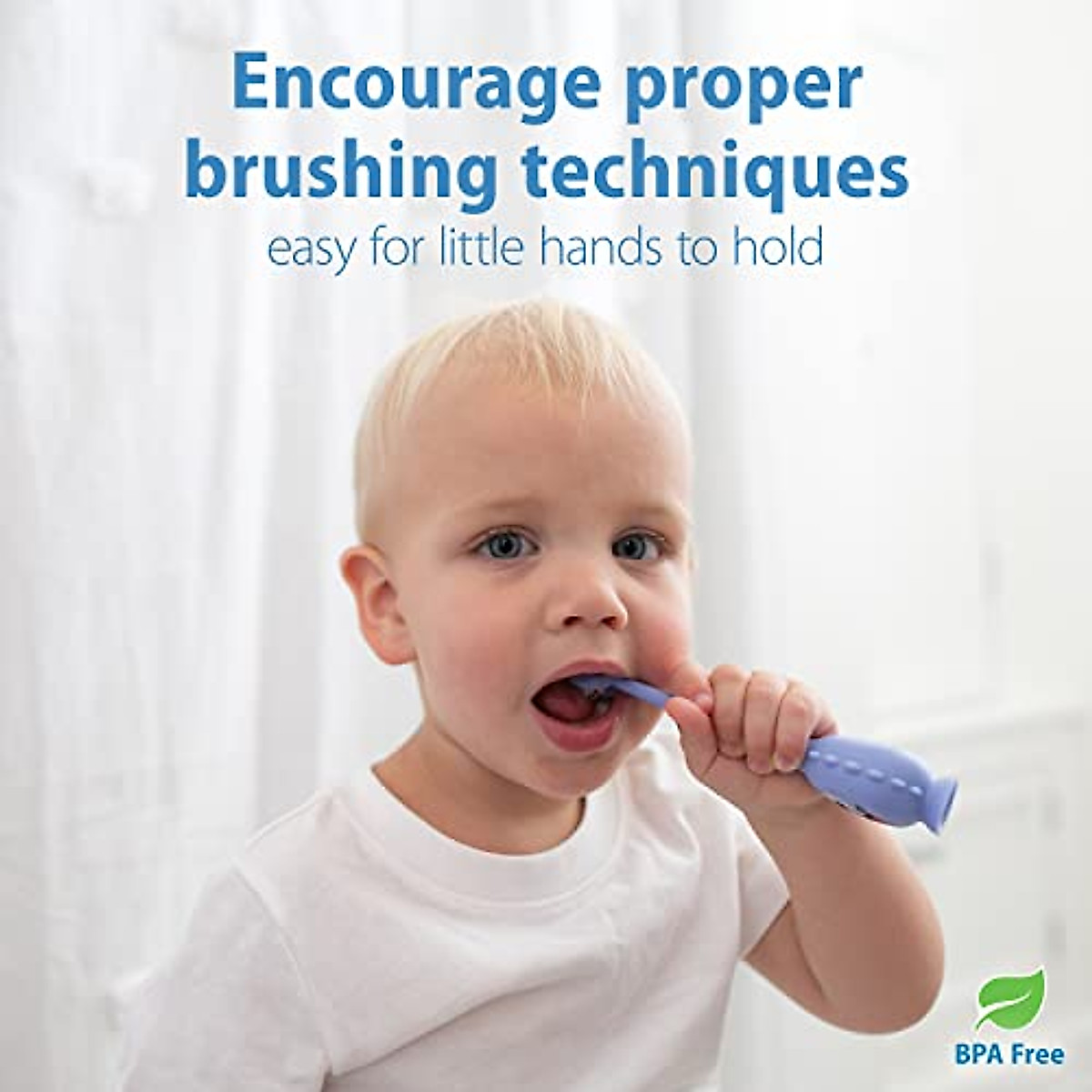 Dr. Brown's ToothScrubber Toothbrush, Three-Sided Toddler Training Toothbrush for Ages 1-4 Years with Suction Cup Base and Color Changing Bristles