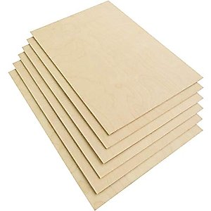 Premium Baltic Birch Plywood,3 mm 1/8"x 12"x 18" Thin Wood 6 Flat Sheets with B/BB Grade Veneer for DIY Arts and Crafts,Woodworking,Scroll Sawing Projects,Painting,Drawing,Laser Cutting Projects