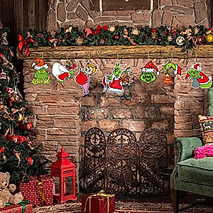 32PCS Christmas Tree Hanging Decorations,Double Side Print Holiday Xmas Ornaments Christmas Decorations Indoors Home Decor