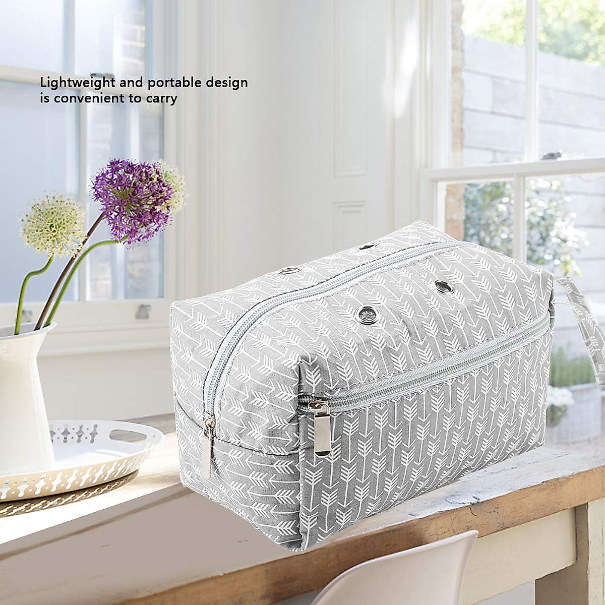 Serlium Yarn Storage Bag Knitting Bag for Yarn Storage Waterproof Crochet Bag Carrying Knitting Bag for Crochet Needles Knitting Accessories (Square)