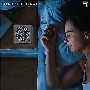 Sharper Image Projection Alarm Clock with Soothing Sounds and Relaxing Visuals, 4 Projections & 10 Soothing Soundscapes, Full-Function Digital Alarm Clock, Project Color-Changing Stars