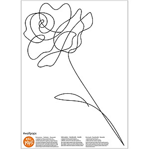 WallPops DWPK3616 Sweet Rose Art Kit Wall Decal, Black