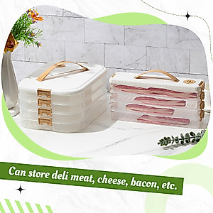 Blushtier 2 Pcs Deli Meat Container for Fridge, Bacon Storage Container Lunch Meat Container Stackable Food Storage Boxes with Lid for Refrigerator Organizing