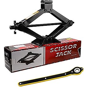 CPROSP Scissor Jack 2.5 tons (5,511 lbs) Capacity with Ratchet Handle Effort Saving Just for Emergency Use, not for Weekly Projects
