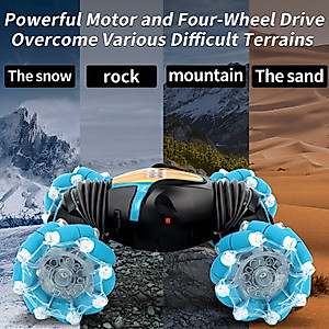 yotlik Remote Control Car Gesture RC Car 1:20 Scale 4WD Hand Controlled RC Cars for Kids and Adult 2.4Ghz RC Stunt Car Toys for 6-12 with 2 Batteries Cool Light Transform Car Gift for Boys Girls