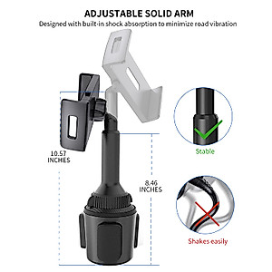 APPS2Car Tablet Holder for Car, Car Tablet Mount with Adjustable Clamp (Up to 8.3"), 10.57" Height Adjustable iPad Holder for 4.3"-11" Cell Phones & Tablets, Perfect Travel Companion