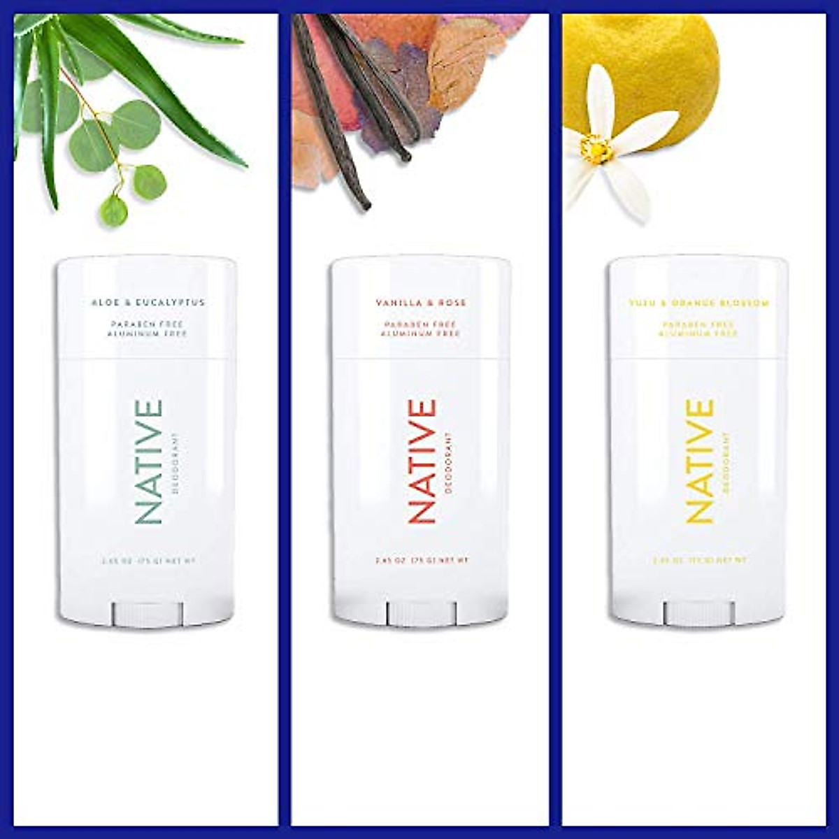 Native Natural Deodorant 3-Pack | Aluminum Free for Men & Women