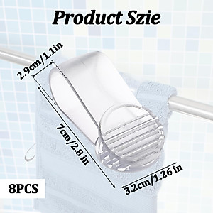 KALIONE 8 Pcs Towel Clips for Kitchen Hand Towel Clips Towel Clamps Chair Towel Clips for Bathroom Towel Rods Kitchen Towel Clips Bathroom Towel Rack Clothing Towel Clip (Transparent)