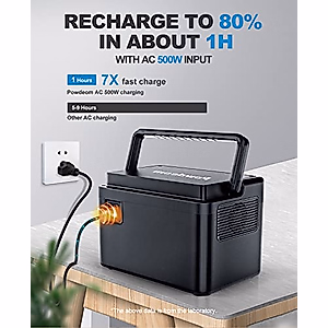 Portable Power Station, 614Wh LiFePO4 Battery Pack with 110V/700W AC Outlet (Solar Panel Not Included), Recharge 0-80% Within 1 Hour, Outdoor Solar Generator for CPAP, Camping