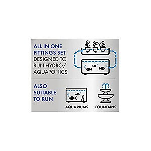 Pennington Aquagarden Aquagarden, Universal Hydroponic & Aquaponic Water Pump, Designed to Run Hydro/Aquaponic Systems, Aquariums, Fountains, Water Features, Max Flow 75 gal/hr, Max Pump Height 2’7”