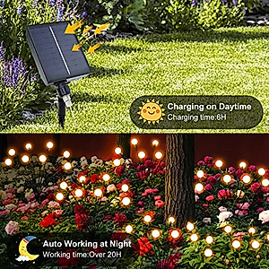 Solar Powered Firefly Lights, 4 Pack 8LED Solar Garden Lights, Firefly Lights Outdoor Waterproof with Remote Control 8 Lighting Modes, Solar Outdoor Lights Decorative for Pathway Yard Patio Landscape