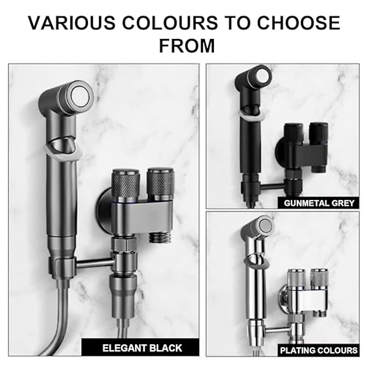 Handheld Bidet Sprayer With Double Outlet Valves Kitchen Bathroom Faucet Bidet Attachment Toilet Accessories Enduring