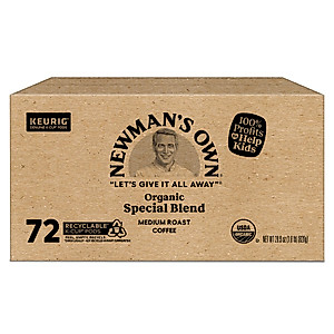 Newman's Own Organics Special Blend, Single-Serve Keurig K-Cup Pods, Medium Roast Coffee, 12 Count (Pack of 6) (5000053615)