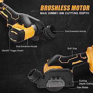 Cordless Cut Off Tool compatible with Dewalt 20V MAX Battery, AODERTI Rotorazer Saw Brushless and Compact, Tile Cutter 10,000RPM, 5 Saw 3” Blades for Metal, Wood, Tile and Plastic (Bare Tool Only)