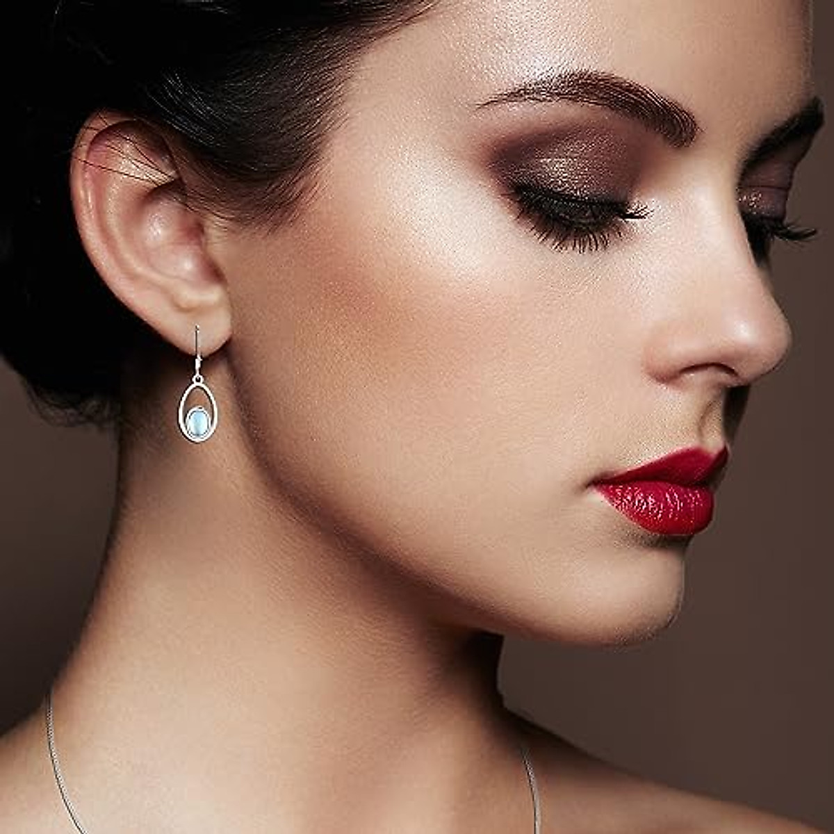 YZSFMZGE Moonstone 925 Sterling Silver Earring And Necklace Jewelry Set For Women Moonstone Jewelry Sets for Women Girls Gifts