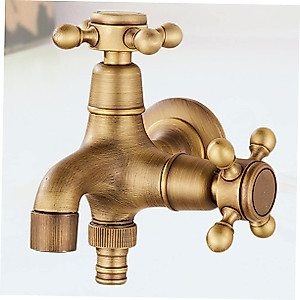 Generic 1pc Household Faucet European Bathtub Faucet Farmhouse Lavatory Faucet Metric Folding Ruler Bath Taps Bath Mixer Taps Bathtub Faucets Kitchen Tap Copper Faucet Mop Pool Antique, 15X15CM, Gold