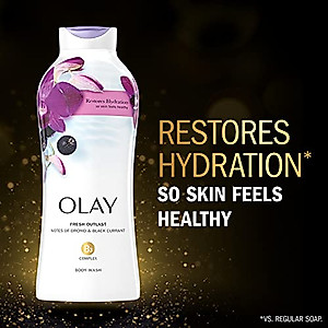 Olay Fresh Outlast Soothing Orchid & Black Currant Body Wash 22 oz, (4 Count)