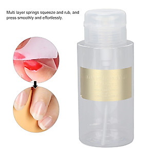 Sonew 300ml Pump Dispenser, Multifunctional Empty Press Bottle Push Down Pump Dispenser for Nail Remover Lotion Make up Water Nail Polish Makeup Remover Liquid