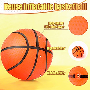 Civaner 20 Pieces Mini Inflatable Balls Basketball Baseball Beach Float Ball Soccer Baseball Mini Hoop Ball Pool Ball Toys for Kids Summer Sports Game Party Supplies, 4 Inches(Basketball Style)
