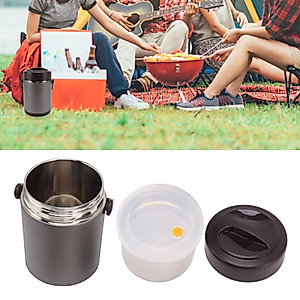 Insulation Vacuum Food Jar, 2L Multi Layer Dark Gray Large Capacity Insulated Food Container for Office