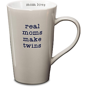 Pavilion Gift Company Stoneware Mug, Real Moms Make Twins,Multicolored