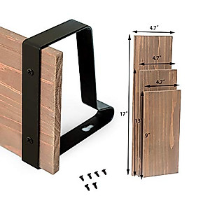 Decent Home Floating Shelves Wall Mounted Set of 3 Rustic Solid Wood Wall Shelves Set for Bedroom Bathroom Living Room Kitchen (Brown)