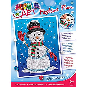 Sequin Art Red Norman The Snowman, Sparkling Arts and Crafts Kit; Creative Crafts for Adults and Kids