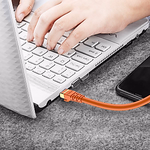 CAT 8 Ethernet Cable Shielded SFTP Internet Network Patch Cord, Heavy Duty High Speed LAN Cables w Gold Plated RJ45 Connector Professional for Router, Modem, Gaming, Xbox (5 Feet, 5 Pack Orange)