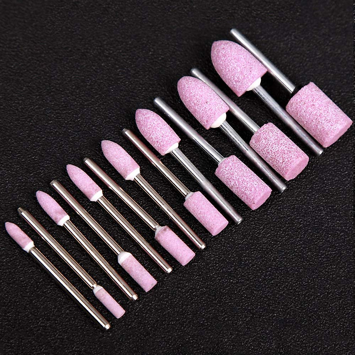 Oudtinx 10 Pcs 1/8 Shank Abrasive Mounted Stone Rotary Tool Grinding Wheels Bit Set for Dremel