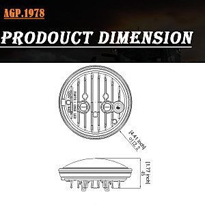 AGP.1978 Round 18W Agriculture LED Work Light,Par 36 LED Light Replace 4410, 4411 Sealed Beam, Tractor LED Lamp Compatible with Allis Chalmers Ford International John Deere Case Tractor Flood 12V