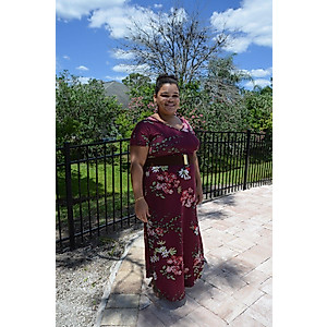 GRECERELLE Women Casual Sundresses Short Sleeve Shirt Dress Split Maxi Long Beach Dresses Travel Vacation 2024 Summer Outfits XL, Burgundy