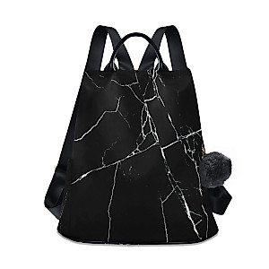 ALAZA Black Marble Design Backpack Purse for Women Anti Theft Fashion Back Pack Shoulder Bag