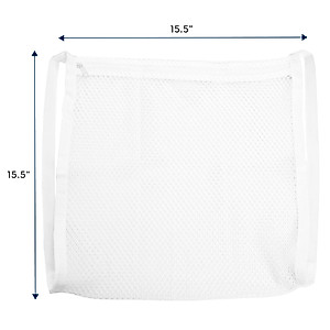 S&T INC. Sneaker Dryer Bag, Dryer Door Shoe Net with Elastic Straps, Sneaker Laundry Bag for Shoes, White, 15.5 Inch x 15.5 Inch, 1 Pack