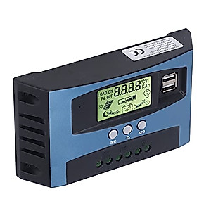 MPPT Solar Controller, 12V 24V Aluminum Alloy High Efficiency Accurate Display Full Protection Solar Panel Regulator for Home(40A)