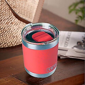 Compatible with YETI Rambler, Ozark Trail, Old Style Rtic, and More - Magnetic Slider Switch Spill Proof Tumbler Cover (Brick Red&Black 10/20oz)