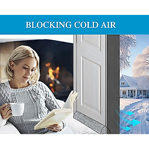 QUOLIX Triangle Under-Door Draft Stopper, 32" Noise Blocker, Weighted Weather Stripping, Gray Cotton & Polyester, Multi-Function Noise & Light Blocker,Gray