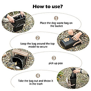 Pooper Scooper Large Swivel Bin,Heavy Duty Metal Rake&Spade for Large & Small Dogs Non-Breakable Dog Poop Scooper with 20 Waste Bags Easy to Clean Pet Waste Use on Grass, Dirt or Gravel - Pet Supplies