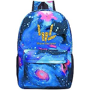 Starry Universe Share The Love_Stephen Waterproof Backpack For Boy Girl School Bag Backpack Daypacks For Kids Youth Blue