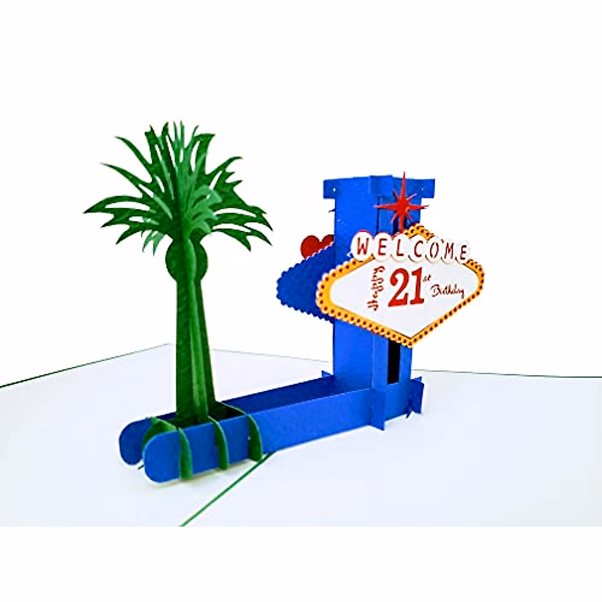 iGifts And Cards Happy 21st Birthday Las Vegas Style 3D Pop Up Greeting Card - Cute 21st Birthay Card, 21 Year Old Birthday Card, 21st Birthday At Sin City, Celebration, Congratulations, Special Days