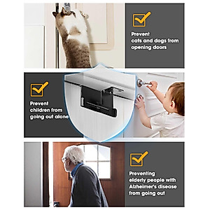 SKMYL Door Locks for Kids Safety, Child Proof Door Top Lock,Keep Children & Autistic at Home,Made of Durable Metal (Black 1 Pcs)