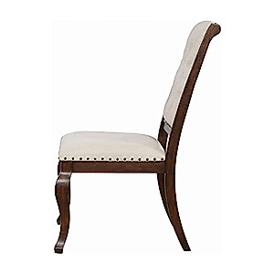 Coaster Furniture Glen Cove Dining Chairs with Button Tufting and Nailhead Trim Antique Java and Cream (Set of 2) 110312