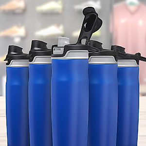 DISCOUNT PROMOS Juno Water Bottles with Flip Lid 20 oz. Set of 6, Bulk Pack - Reusable, Great for Gym, Hiking, Cycling and for School - Blue