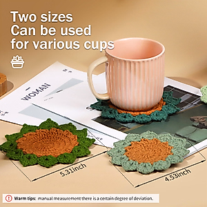 Hssugi Crochet Kit for Beginners - 6pcs Coasters in a Plant Pot Crochet Start Kit, Complete Beginner Crochet Kit with Crochet Hooks, Yarn, Clear Video Tutorials for Adult Beginners