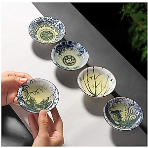 Kungfu Teacup,Chinese Long-Quan Celadon Teacup,Set of 6