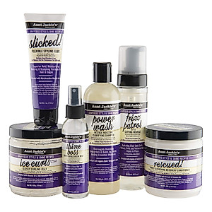 Aunt Jackie's Grapeseed Style and Shine Recipes Ice Curls Glossy Curling Jelly, Hydrates, Softens, Makes Waves, Curls and Coils Easier to Style, 18 oz