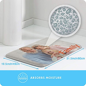 Custom Rug Personalized Door Mat with Picture Logo Name Text Non-Slip Washable Customized Printed Rectangle Floor Mats Carpet for Front Door Bathroom Bedroom Outside Inside Camping (1 Photo, 20"x32")